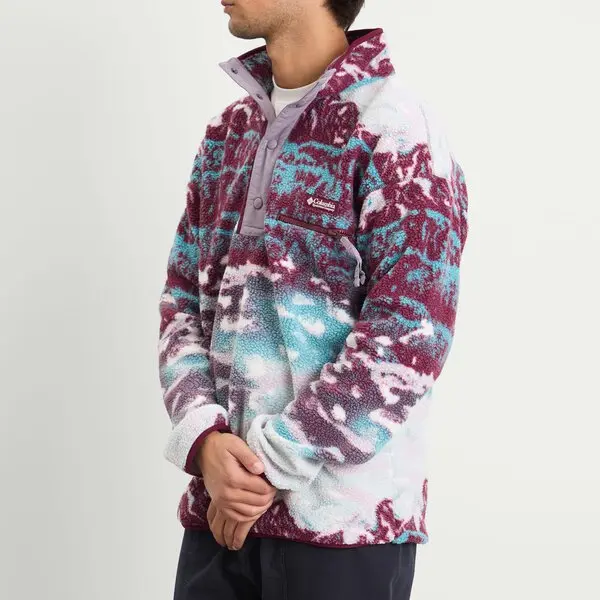Columbia Helvetia™ Ii Printed Half Snap Fleece In Rich Wine